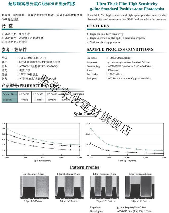 进口光刻胶AZ5214 AZ4620 AZ9260 AZ1500 AZ4330光刻胶安智AZ系列定制 AZ5214光刻胶125ml(真实价格 ...