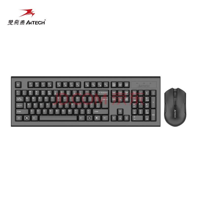 【双飞燕3000N】双飞燕（A4TECH）3000N 无线键鼠套装 办公打字用台式电脑笔记本外接键盘鼠标套装无线 防水溅 黑色【行情 报价 ...