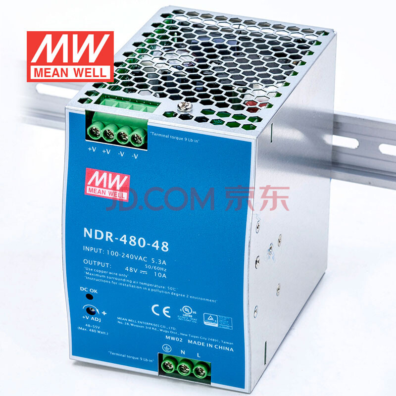 【明纬NDR-480-48】明纬（MEAN WELL）NDR-480导轨安装PFC开关电源(480W左右) NDR-480-48 48V10A ...