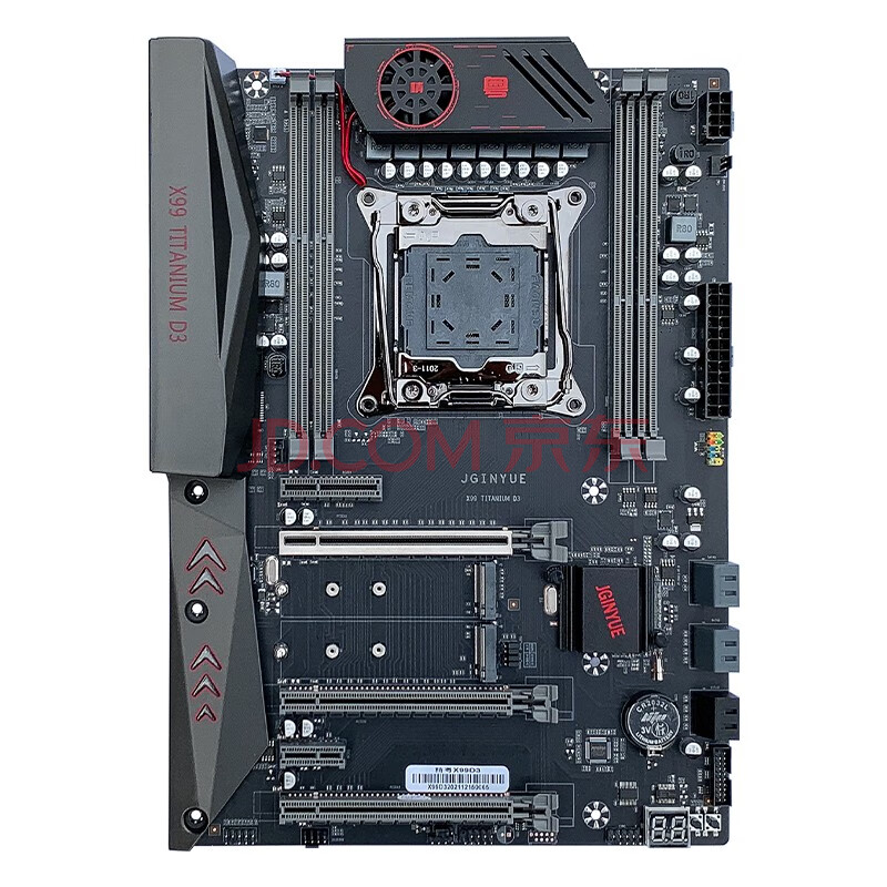 精粤 X99大板至强E5 2011-3针主板游戏多开渲染设计CPU主板套装DDR4内存 X99 TITANIUM D4+E5 2673V3 ...