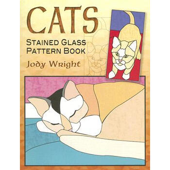 【】Cats Stained Glass Pattern Book