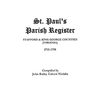 【】St. Paul's Parish Register