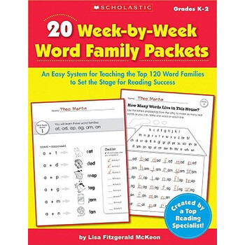 【】20 Week-By-Week Word Family Packets,