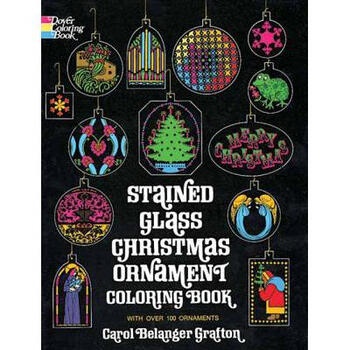 Stained Glass Christmas Ornament Coloring Book