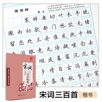 田英章书楷书字帖行书大学生成年正楷体手写临摹本硬笔练字帖 楷书-宋词三百首精选
