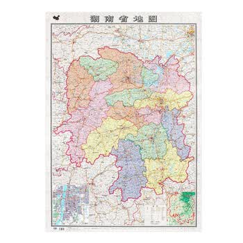 2022年 湖南省地图挂图 1.1x0.8米 高清覆膜防水 加厚版 政区交通地形家用办公室挂图 不带挂杆