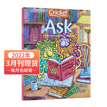 Ask千奇百问杂志 美国版儿童英文杂志蟋蟀童书 6-9岁英语自然科普艺术期刊 22年全年杂志订阅 每月快递 2022年3月现刊