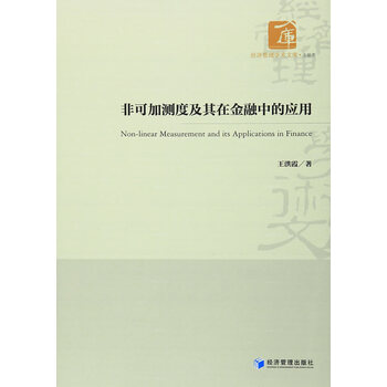 非可加测度及其在金融中的应用 王洪霞 经济管理出版社【正版图书】