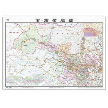 2022年 甘肃省地图 1.1米*0.8米 政区交通旅游地形城市地图 不带挂杆