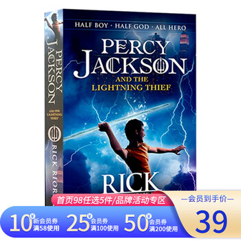 英文原版 波西杰克逊与神火之盗 Percy Jackson and the Lightning Thief book 1 英语课外阅读小说读物