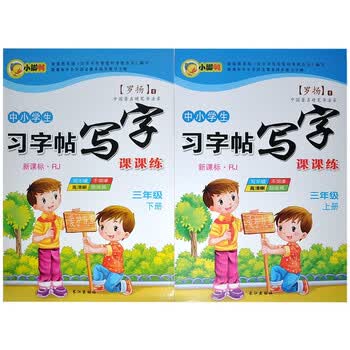 中小学生新课程标准人教版上册下册 一二三四五六七八年级中小学生练字帖 写字课课 罗扬楷书习字帖练字贴 三年级上下2册