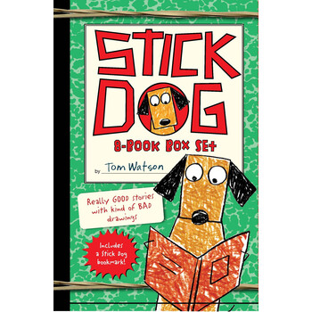 英语读物 原版进口 课外阅读 贴纸狗 8册套装 Stick Dog 美国小学推荐读物 校园章节桥梁书