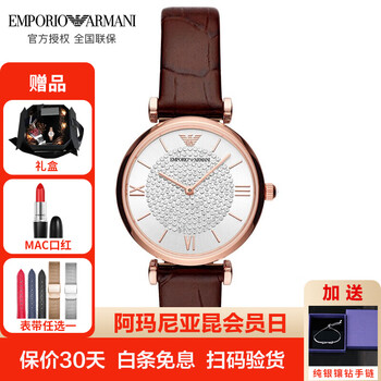 阿玛尼（Emporio Armani) 满天星 时尚镶钻女士手表 女生简约小表盘石英腕表 气质皮带款满天星AR11269【图片 价格 品牌 ...