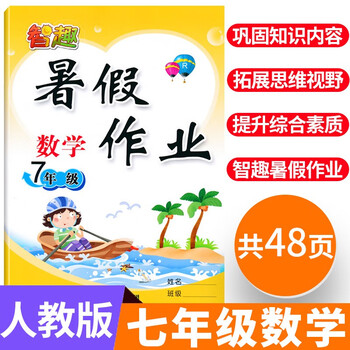 2021新智趣暑假作业七年级下册数学 初一七年级升初八年级教材教材同步练习册书初1升初2培优天天练暑假衔接