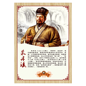 中医文化宣传画海报古代中华十大名医名师相肖像头像画像挂图墙贴画覆膜贴纸WSA WSA59-06 朱丹溪 80*60厘米 覆膜防水PP贴纸