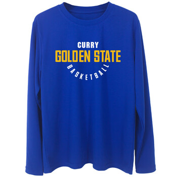 【斯蒂芬Curry球迷】勇士库里长袖篮球服男女速干衣网眼运动宽松T恤训练投篮热身跑步 蓝长袖速干T恤-库里-GS XXXL