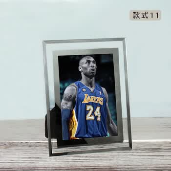 【kobe球迷】湖人队科比周边篮球纪念品水晶玻璃相框5寸6寸7diy男球迷生日礼物 （6寸相框）款式11