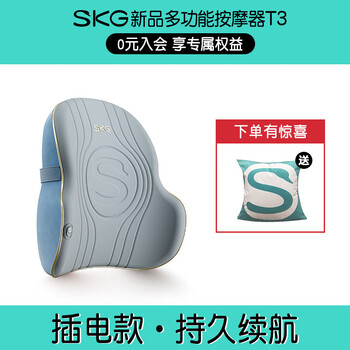 SKG腰部按摩器仪T5颈椎背部全身按摩肩办公腰靠垫车载护腰枕礼物 T3按摩腰靠【图片 价格 品牌 报价】-京东
