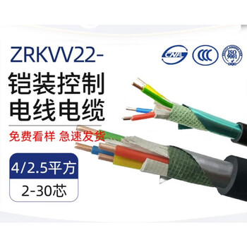 KVV22铠装控制线6 7 8 10 12 14 16 19 24芯2.5平方铜芯控制电缆e ZR-KVV22 4*2.5平方(1米)【图片 价格 品牌 报价】-京东
