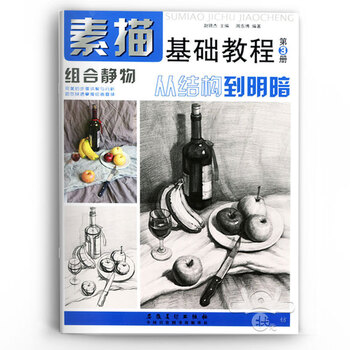 《素描基础教程第3册》素描从结构到明暗组合静物第三册素描绘画入门培训教材书籍艺术生考试素描临摹