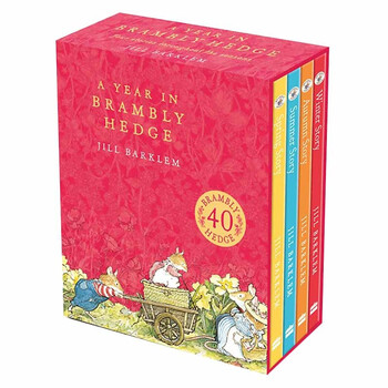 英文原版 A Year in Brambly Hedge 野蔷薇村的一年 4册精装 40周年盒装纪念版 儿童英伦田园童话故事书Jill Barklem . 梦想童趣城