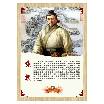 中医文化宣传画海报古代中华十大名医名师相肖像头像画像挂图墙贴画覆膜贴纸WSA WSA59-05 宋慈 100*70厘米 覆膜防水PP贴纸