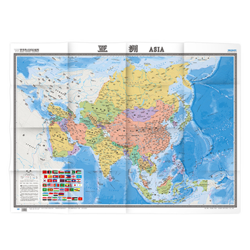 世界热点国家区域地理地图 中英文对照 1.17米*0.86米 亚洲地图