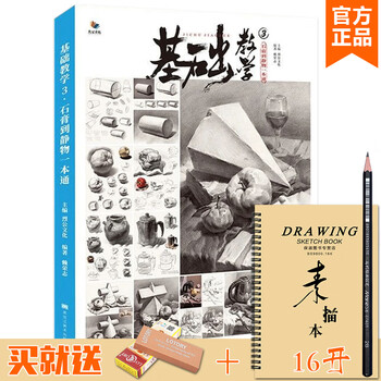 基础教学3石膏到静物一本通 2020烈公文化赖荣志单个组合几何体素描静物临摹范本画册石膏五官美术高考