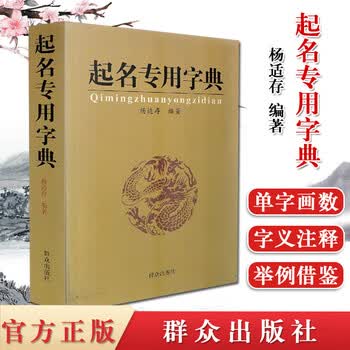 起名专用字典  杨适存 编著 群众出版社 姓名学五格数理吉祥起名用字 数理吉凶简表 9787501