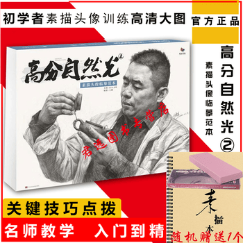 高分自然光2素描头像临摹范本 2021烈公文化王麒人物局部团块铺色大关系完整稿头带手步骤对照美术高考素材联考教材教程人像书籍