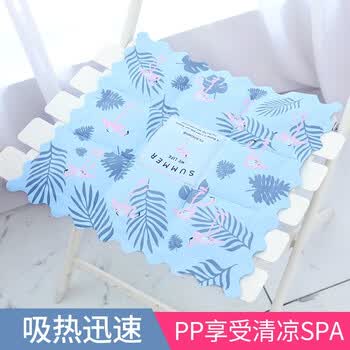 【店长推荐】买一送一 新款冰垫坐垫屁股垫冰坐垫水袋夏季学生宿舍夏天降温神器透气水垫汽车冰凉垫椅垫 36*36cm天蓝火烈鸟（拍一发二送的随机）