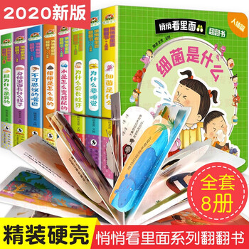 悄悄看里面翻翻书全8册 婴幼儿绘本1岁半-2岁 一两岁宝宝书籍早教3岁书本启蒙认知读物撕不烂书籍