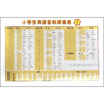 小学生英语音标速查表 浙江教育出版社 小学生音标辅导资料训练教材卡音标入门 英语初级学习表 轻松学