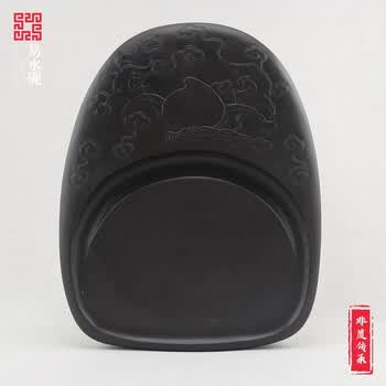 国家非遗 砚台 原石砚台 易水砚台《福寿砚》 老坑玉黛石 书写绘画礼品砚 精品收藏砚台