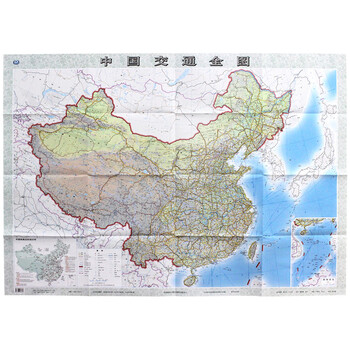 2020新中国交通全图 详细介绍铁路公路水运交通地图 全国高速铁路机场标注单张折叠图