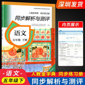 2022 人教金学典同步练习册 同步解析与测评语文5五年级下册 语文教辅练习册 深圳发货 语文 五年级下