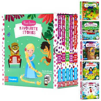 First Stories童话故事busy系列5册纸板机关书英文原版长发公主/白雪公主/丛林之书