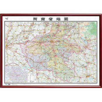 【定制边框】2022年新 中国分省地图 木框装裱挂图 1.1米*0.8米 河南省地图