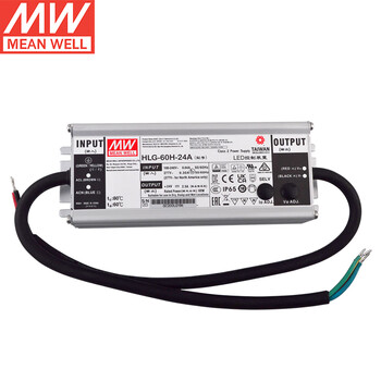 【明纬HLG-60H系列】明纬（MEANWELL）HLG-60H-24A内置主动式PFC恒流和恒压输出IP65防水 LED电源14.4 ...