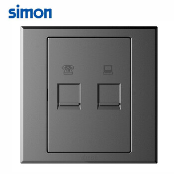 西蒙（SIMON）开关插座面板电视电脑电话插座板暗装超五类六类网线网络插孔E3荧光灰 电话电脑（五类）【图片 价格 品牌 报价】-京东