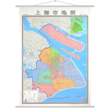 省市地图 中国分省地图系列 1.4*1米 办公交通政区挂图 上海市地图 （全省）单面图