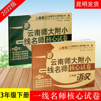 云南师大附小一线名师核心试卷三年级下册语文数学书同步辅导试卷一线名师三年级语文数学书思维训练人教版 语文+数学