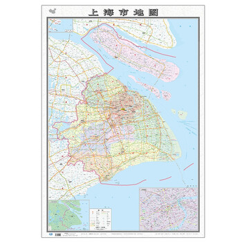 2022年 上海市地图 约1.1米*0.8米 政区交通图 无杆贴图