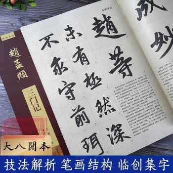 【放大本】赵孟頫三门记 碑帖导临 楷书毛笔字帖集字作品初学者笔画结构技法教材附简体旁注 楷书入门学习教程毛笔书法临摹字帖