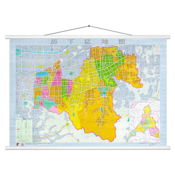 2020新版 历下区地图 高清 带杆约1.1*0.8米 山东省济南市历下区 详细至街道乡镇 