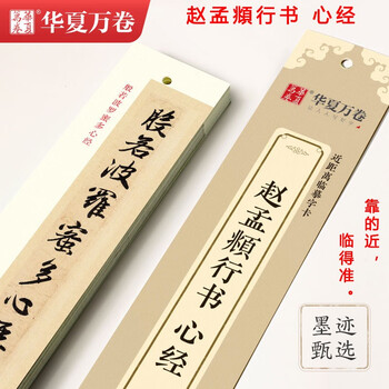 赵孟頫行书 心经 近距离临摹字卡 赵体行书心经高清墨迹版对照初学古贴全文收录 硬笔毛笔字帖 华夏万卷