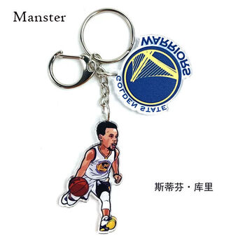 【球星推荐】NBA湖人詹姆斯欧文库里杜兰特字母哥挂件钥匙扣生日礼物周边 库里运球