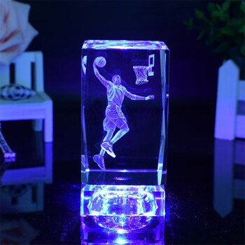 【免费刻字】NBA水晶篮球纪念用品摆件欧文库里科比詹姆斯玩偶手办diy生日礼物 麦迪