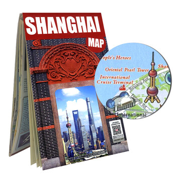 SHANGHAI MAP 上海地图全英文版 为海外人士提供旅游交通地图指南展开约889x580mm