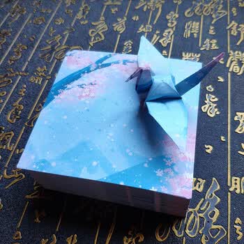 千纸鹤折纸专用纸折叠爱心玫瑰花小号迷你卡纸正方形星空手工彩纸diy手工制作礼物纸飞机纸张材料儿童彩色纸 春日樱花折纸约400张